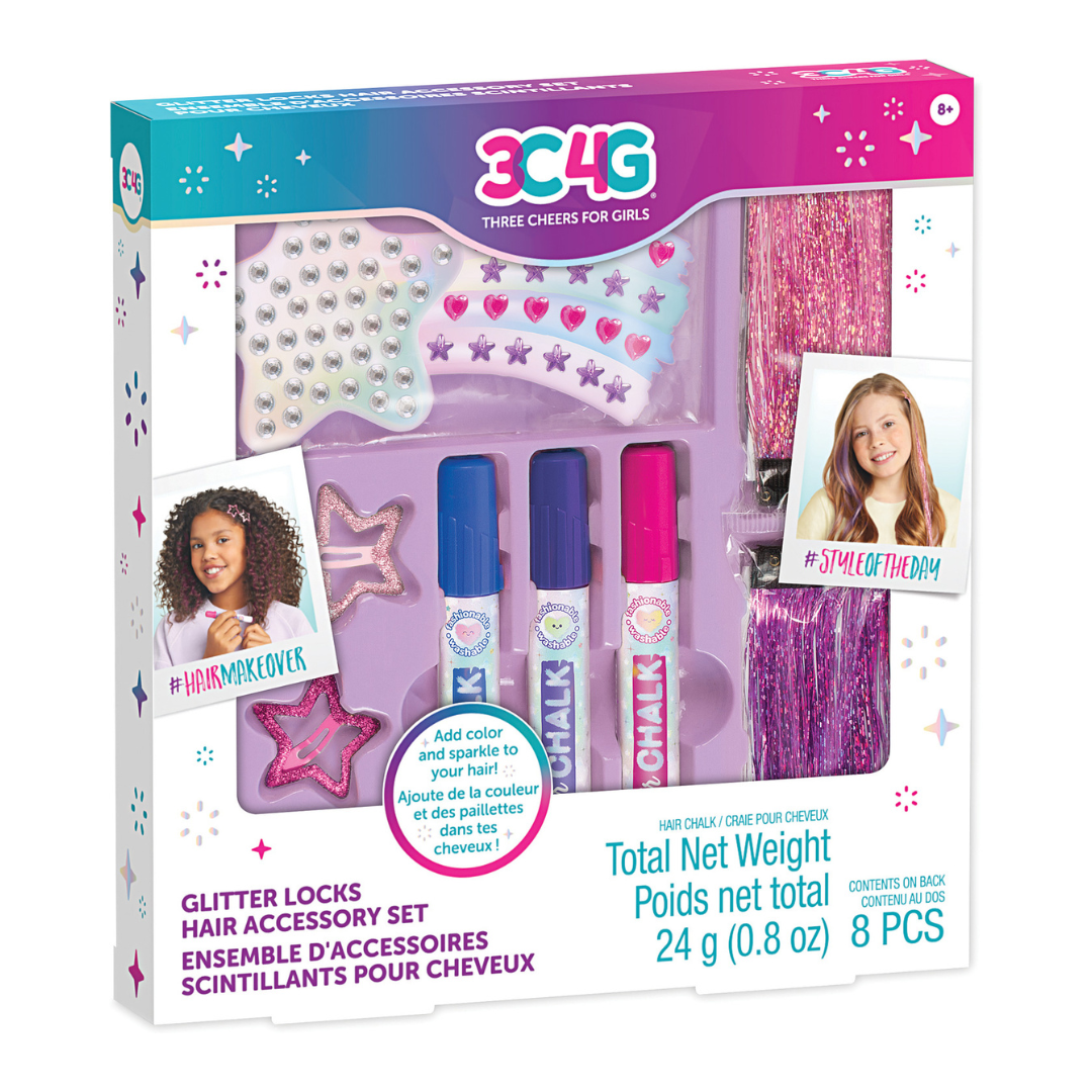 Glitter Locks Hair Accessory Set | DIY Hair Tinsel for Kids – Little ...